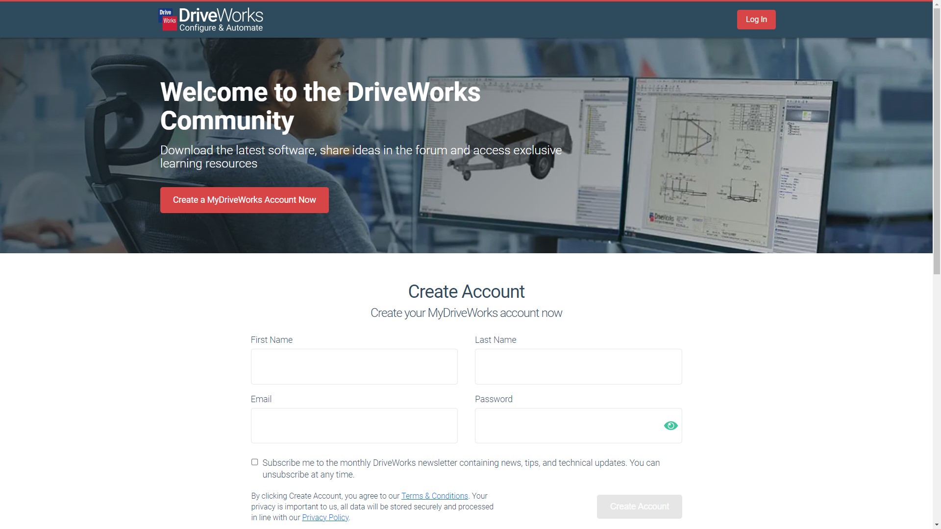 How To Create a MyDriveWorks Community Account - DriveWorks